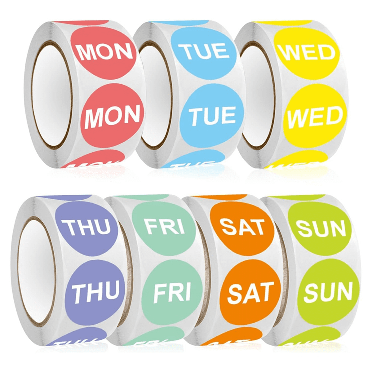 7 Day of the Week Sticker,1 Inch Round Dot Food Rotation Labels-3500 ...