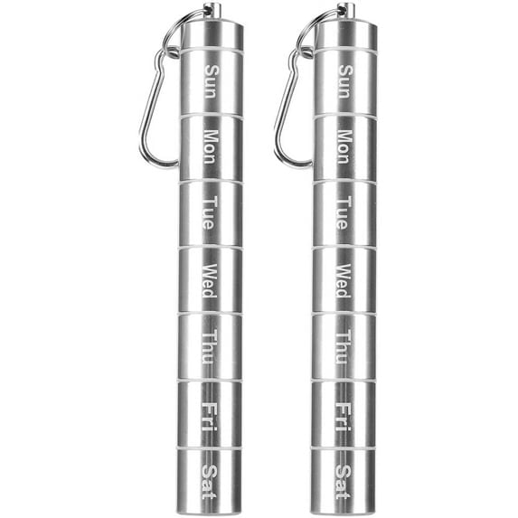 7 Days Pill Case, Portable Pill Box, Messar 7 Compartments Aluminum ...