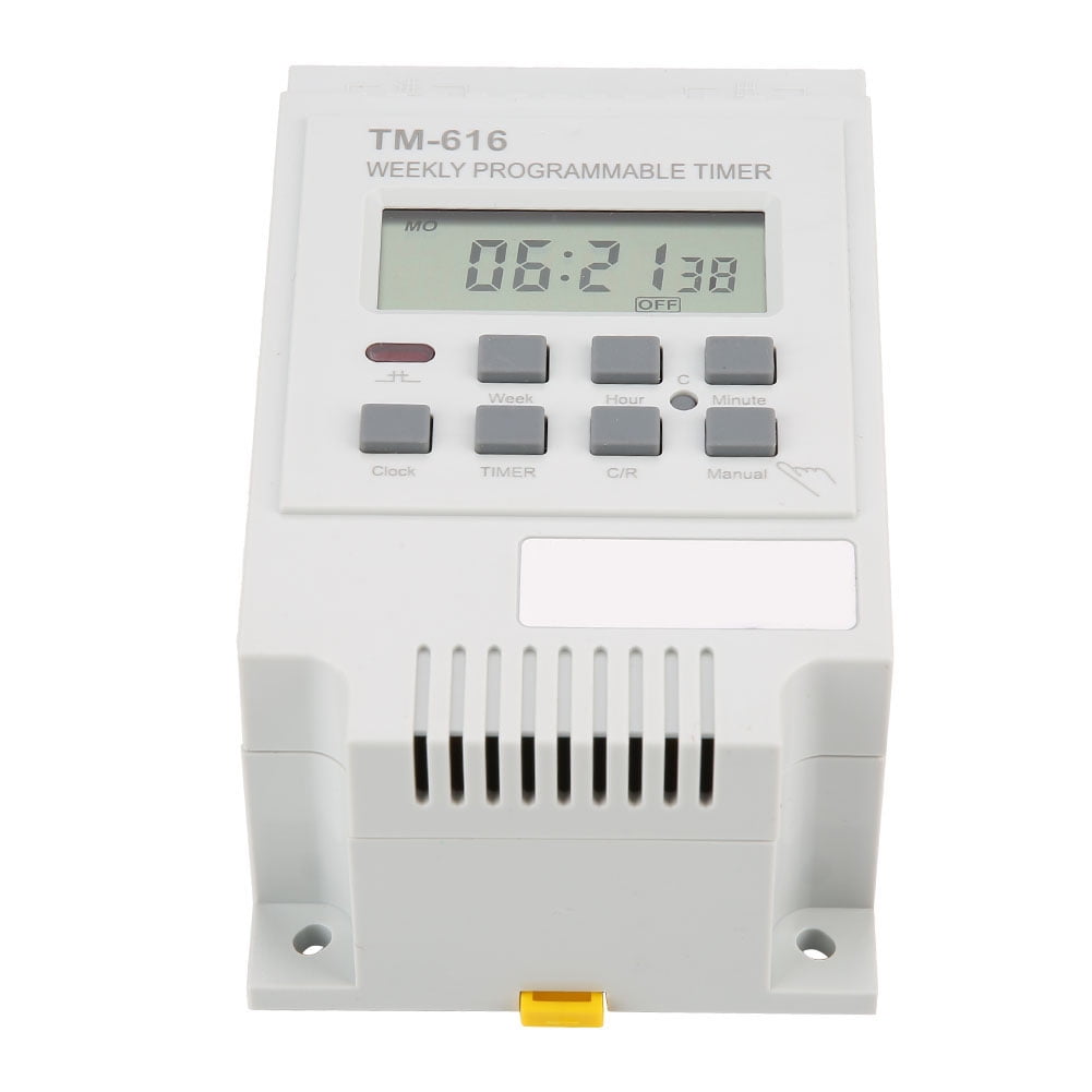 Neyseki 7 Days Programmable Digital Timer Time Control Switch (TM616W-2 220-240VAC White ...