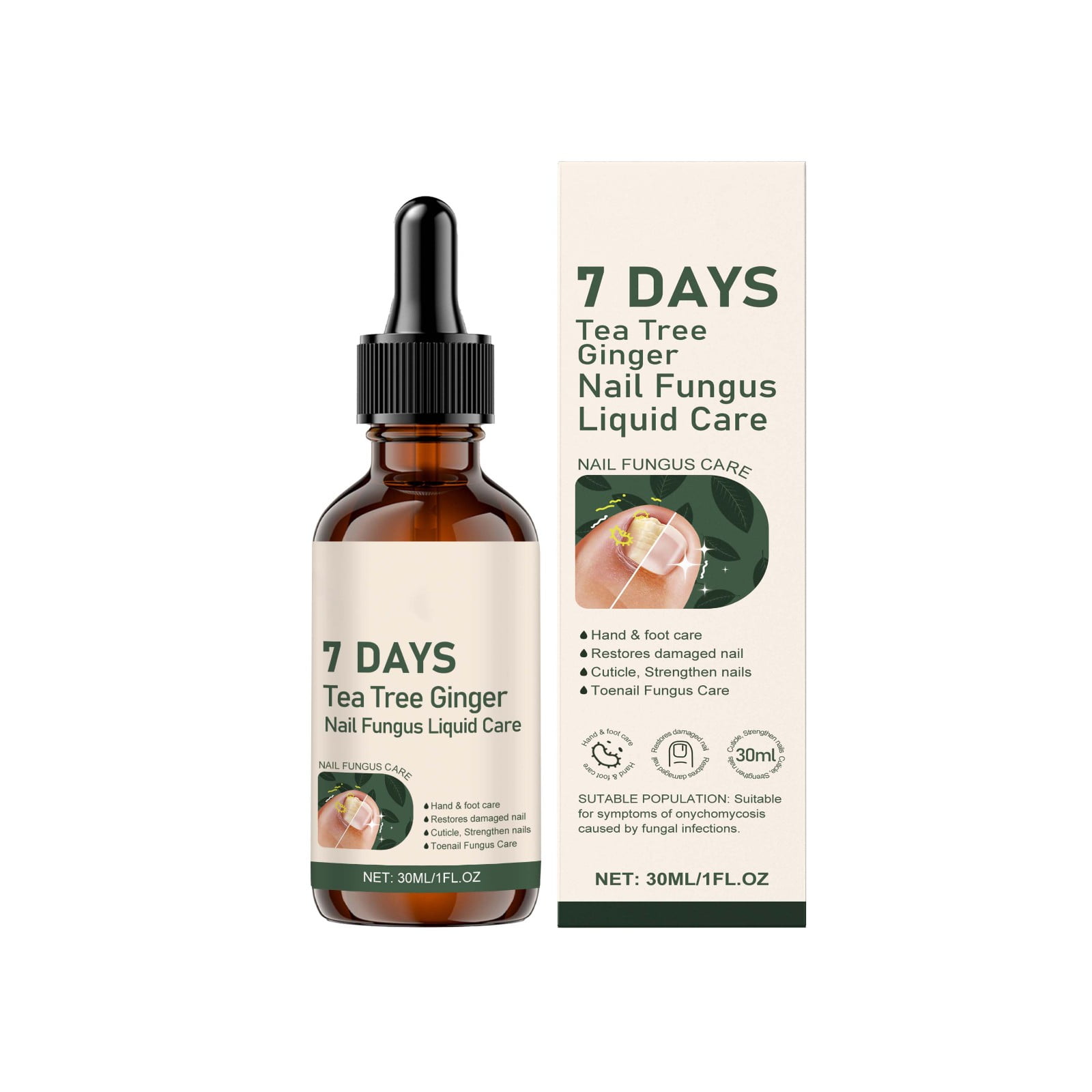 7 Days Tea Tree Ginger Toenail Fungus Liquid Care 30ml/1fl.oz ...