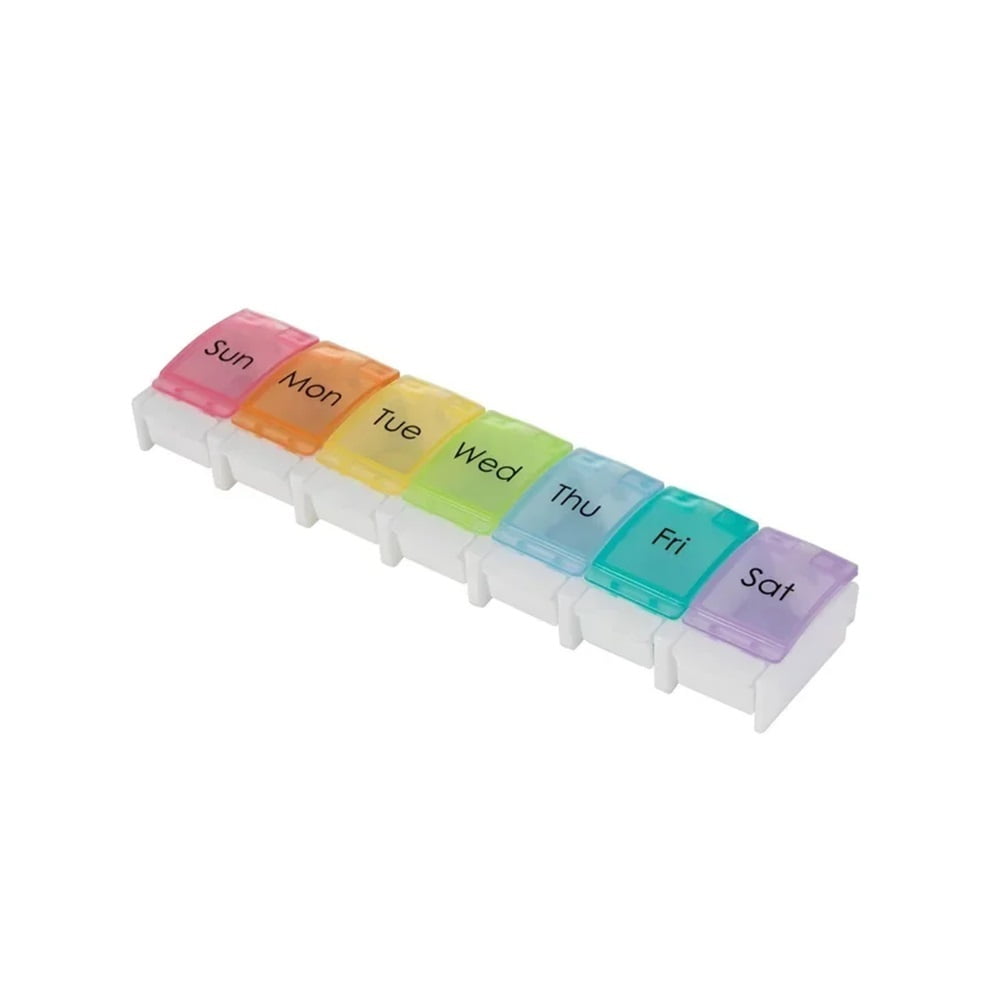 7 Days Weekly Pill Box Colorful Tablet Holder Storage Case For Medicine ...