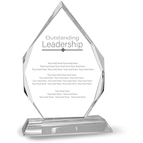 7" Diamond Crystal Outstanding Leadership Award, Custom Engraved ...