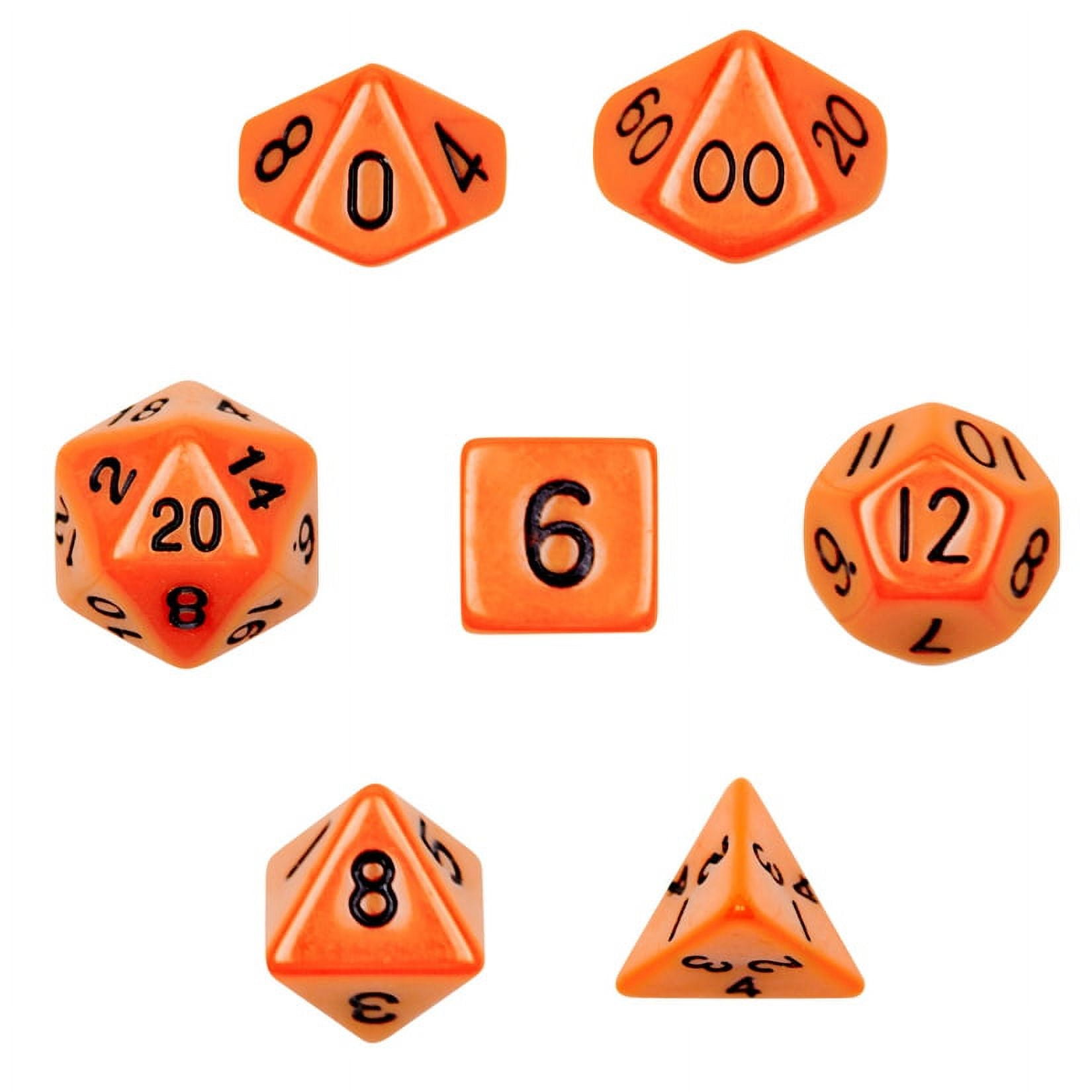 7 Die Polyhedral Dice Set in Velvet Pouch- Opaque Orange - Walmart.com