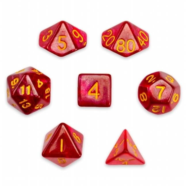 7 Die Polyhedral Dice Set in Velvet Pouch, Philosophers Stone - Walmart.com