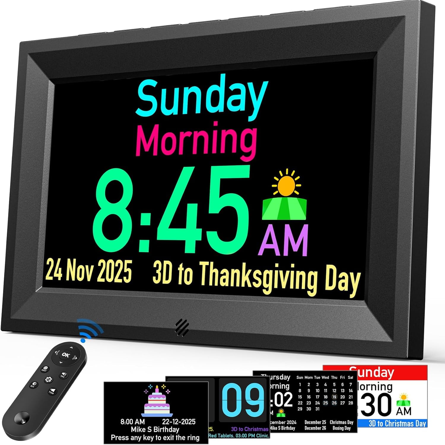 7'' Digital Dementia Clock, Talking Clock with 10 Volumes, 6 Display ...