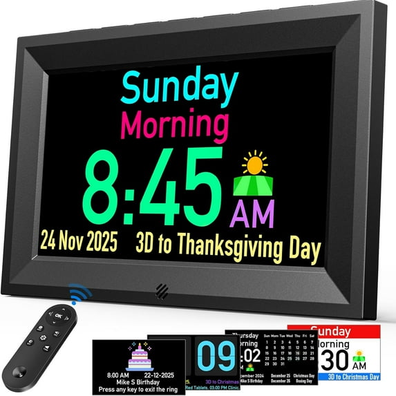 7'' Digital Dementia Clock, Talking Clock with 10 Volumes, 6 Display ...