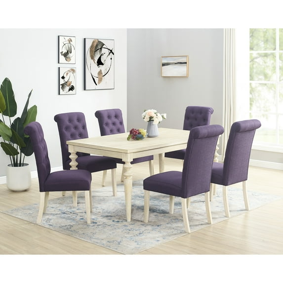 7 Dining Array: Rectangular Table With Beautiful Turned Legs & 6 Seats ...