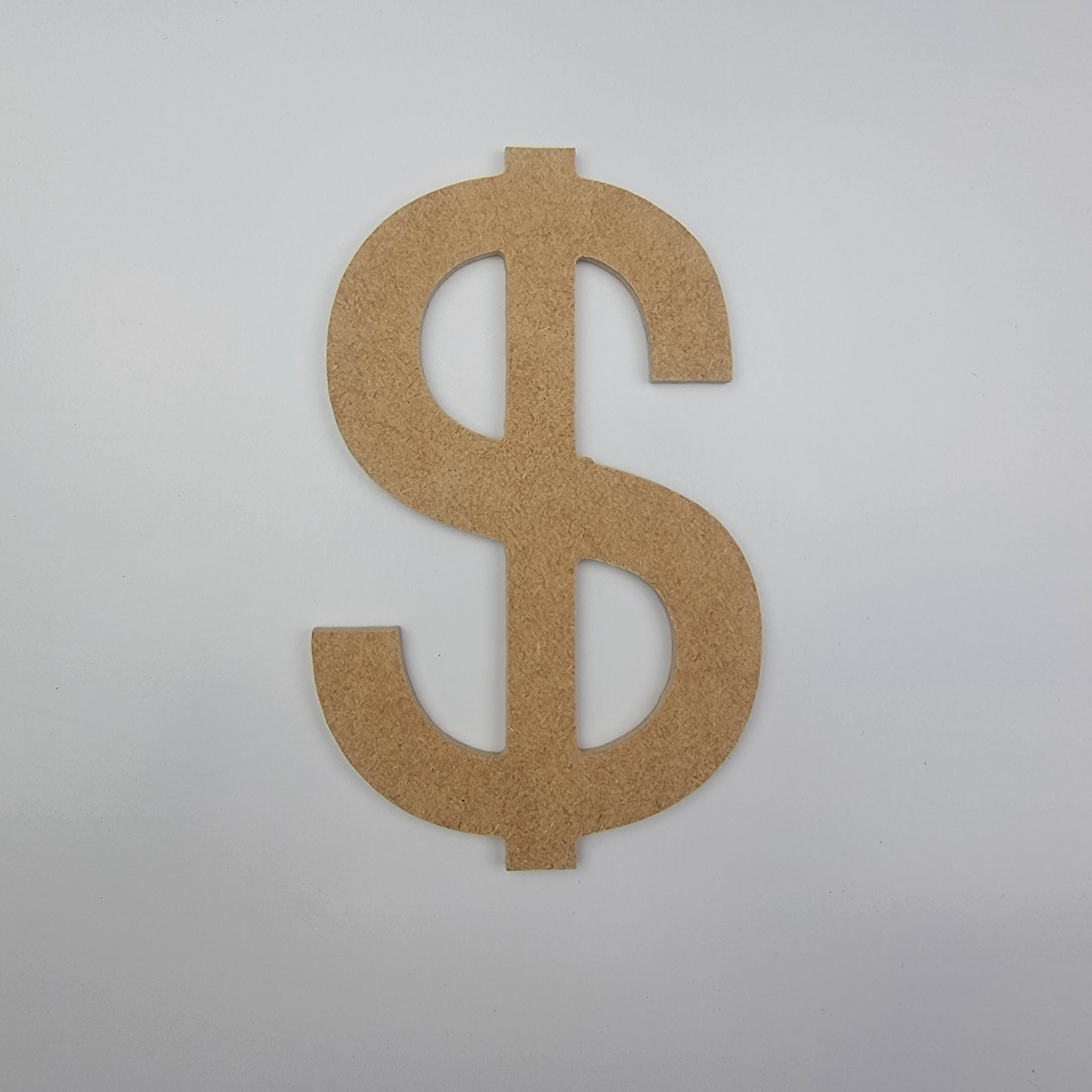 7" Dollar Sign, Unfinished MDF Art Shape by Wooden Craft Cutouts, 1-8 ...