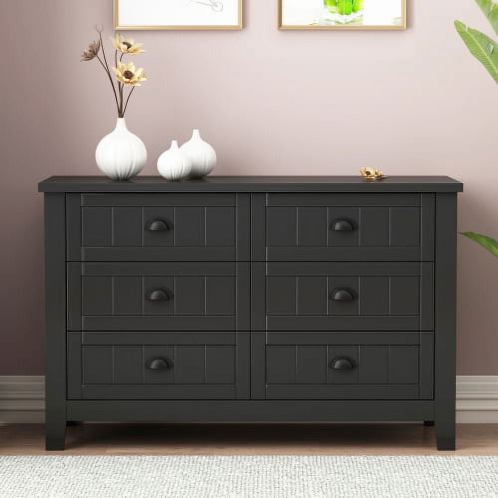 7 Drawer Dresser, Antique Wide Chest of Drawers with Solid Frame ...