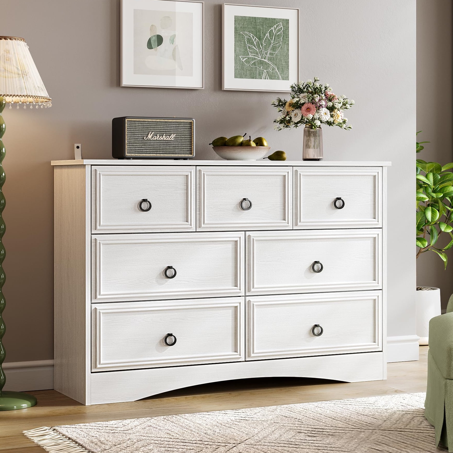Relefree 7 Drawer Dresser Chests for Bedroom, Modern Farmhouse Chest of ...