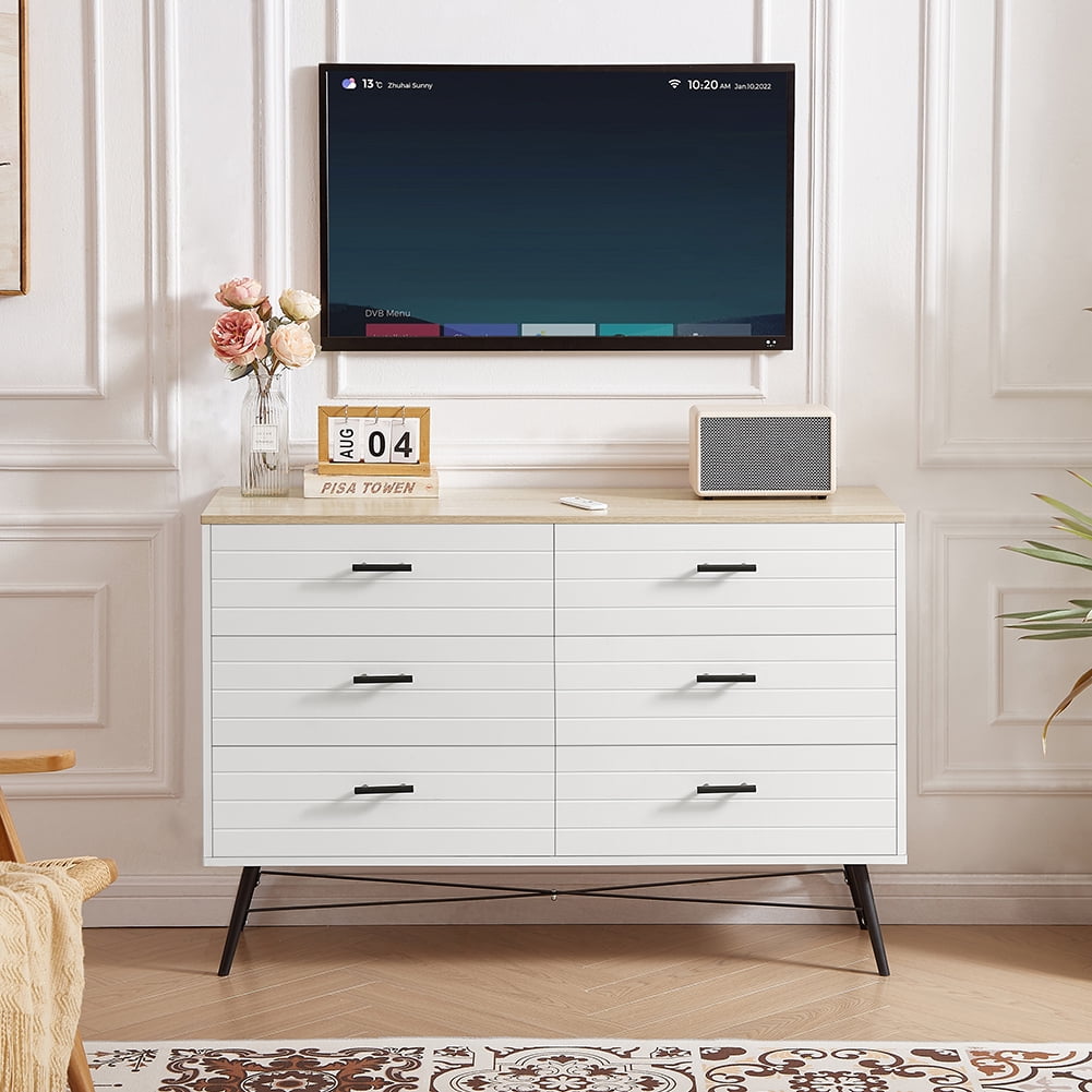 7 Drawer Dresser For Bedroom, Modern Wood Chest Dresser With Deep ...