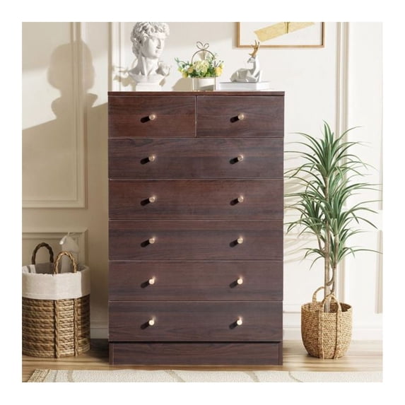 7 Drawer Dresser, Modern Bedroom Chest of Drawers, Wood Storage ...