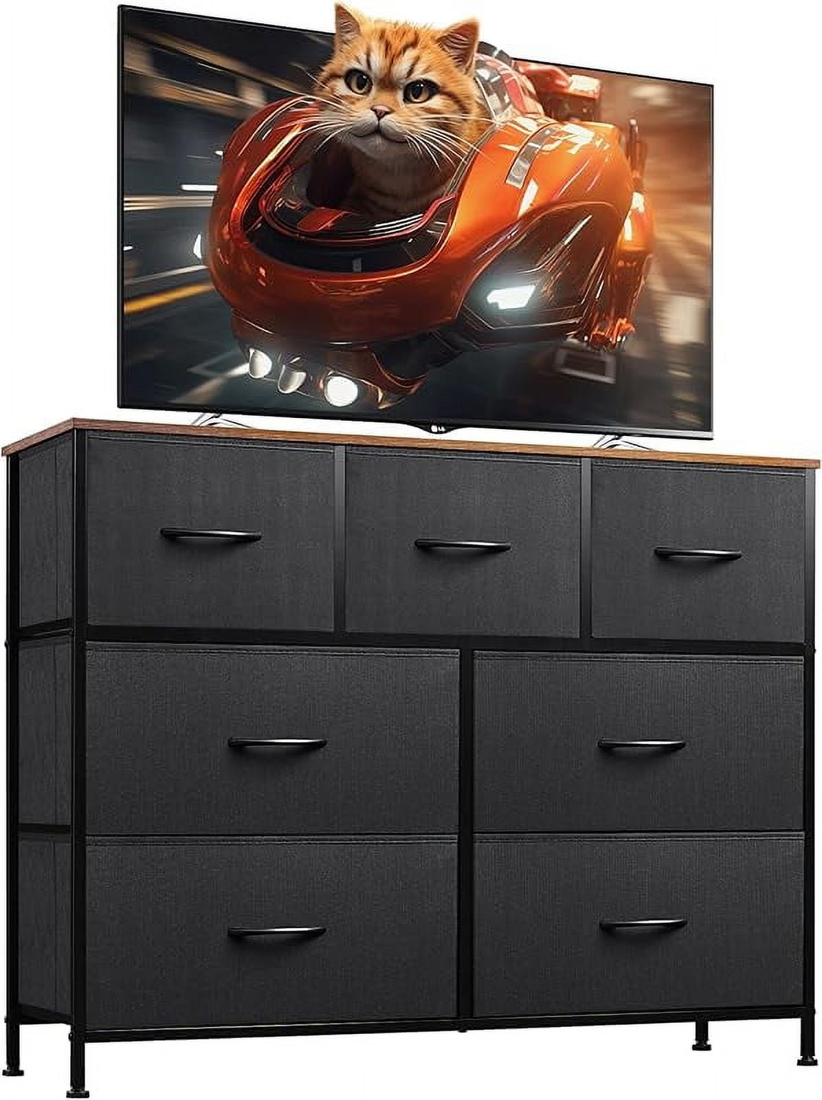 7 Drawer Dresser TV Stand, Entertainment Center, Media Console Table ...