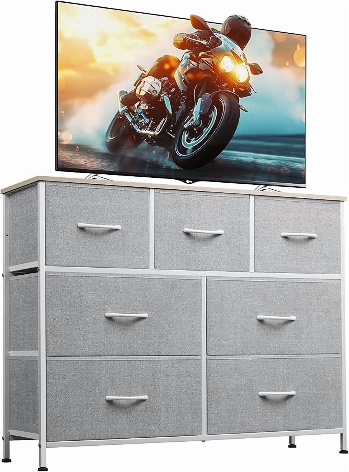 7 Drawer Dresser TV Stand, Entertainment Center, Media Console Table ...
