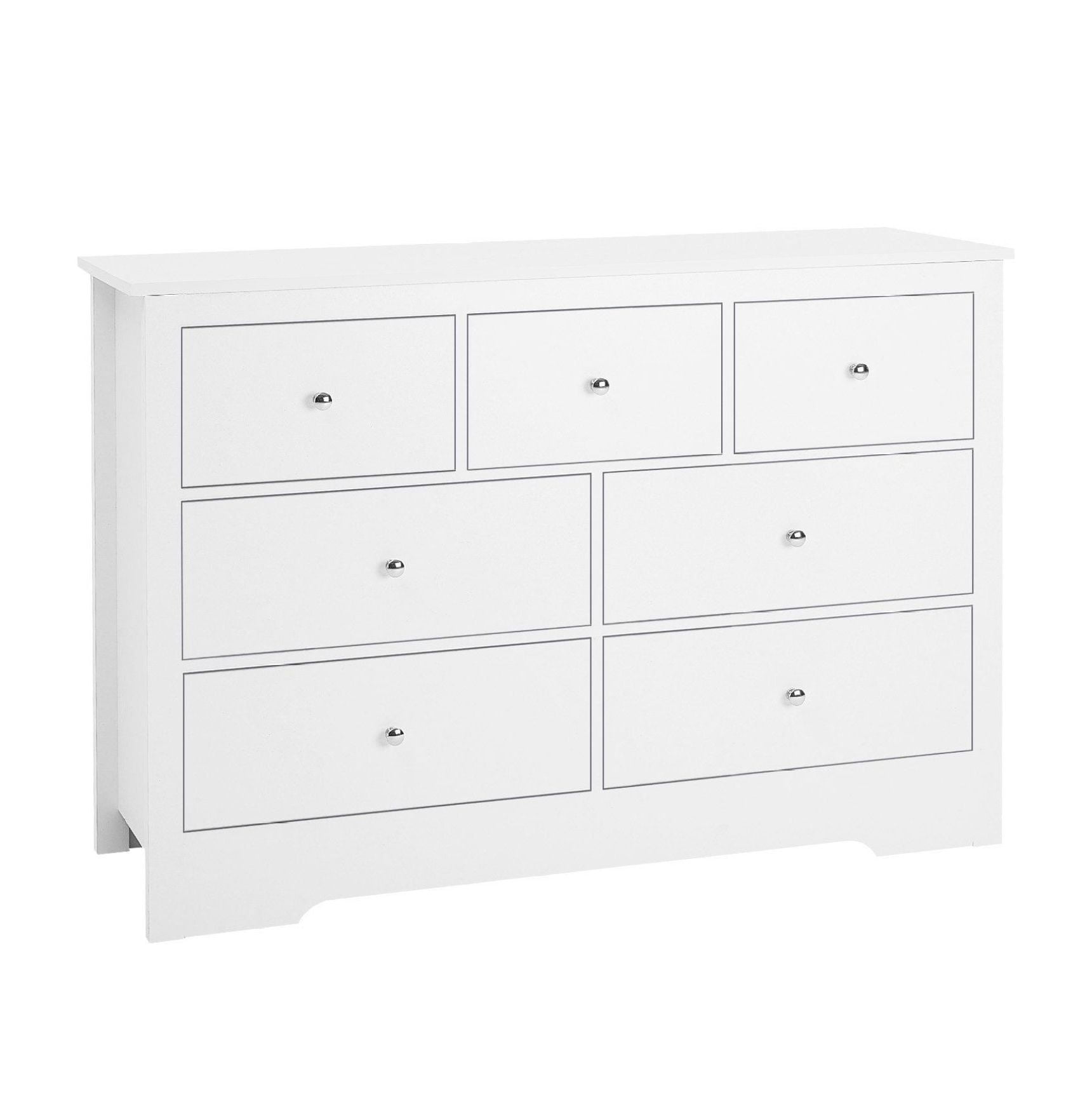 7 Drawer Dresser - Wooden Chest of Drawers, Modern Minimalist Storage ...