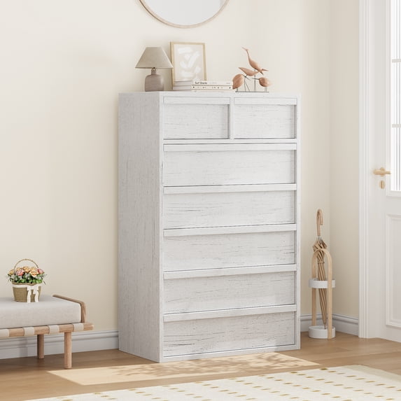7 Drawer Dresser for Bedroom,Wooden Double Dresser Organizer with ...