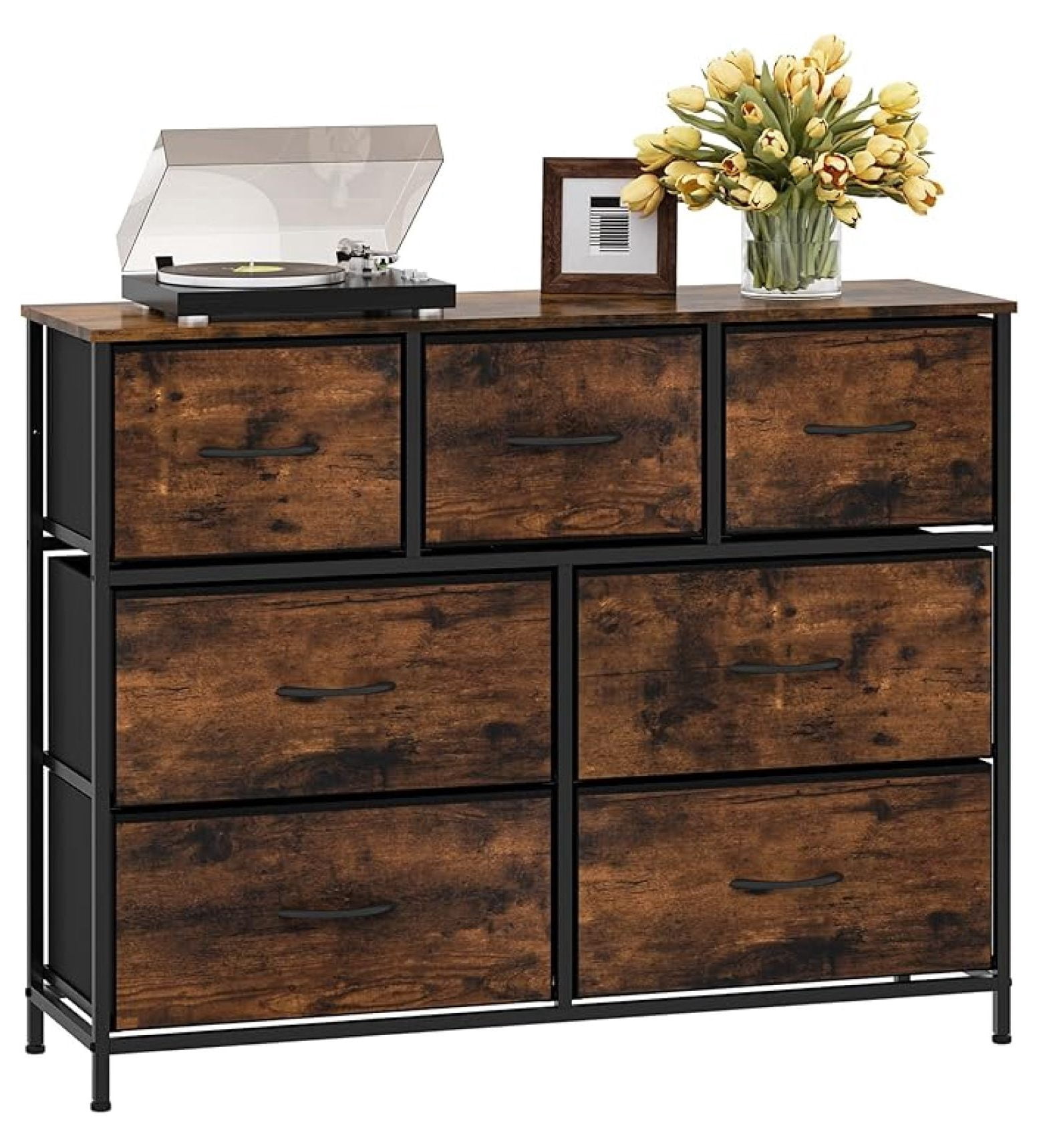 7-Drawer Fabric Dresser with Metal Frame, Dressers & Chests of Drawers ...
