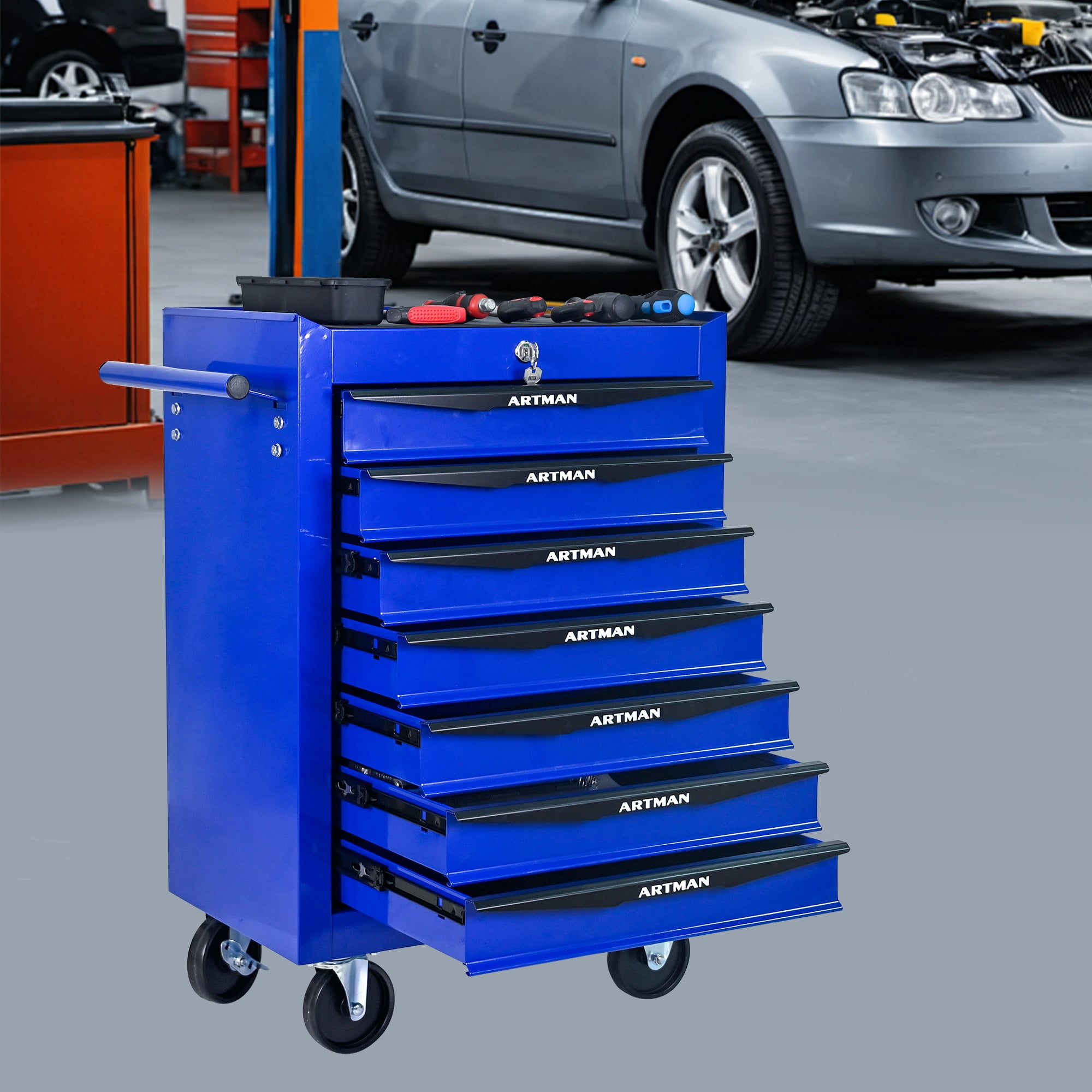 7-Drawer High Capacity Rolling Tool Chest,Steel Tool Storage Cabinet ...