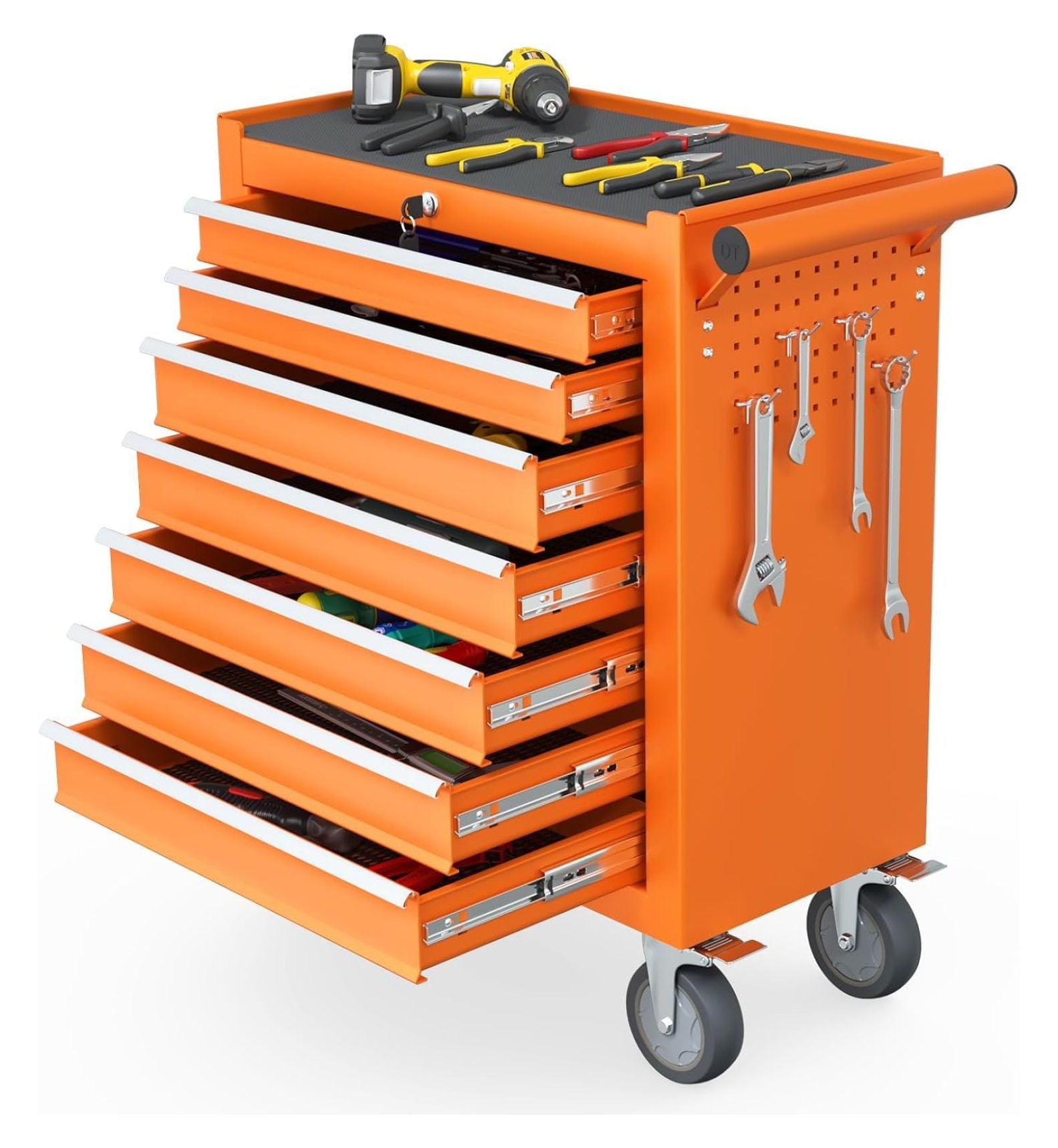 7-Drawer Rolling Tool Chest, Tool Box with Wheels and Drawers, High ...