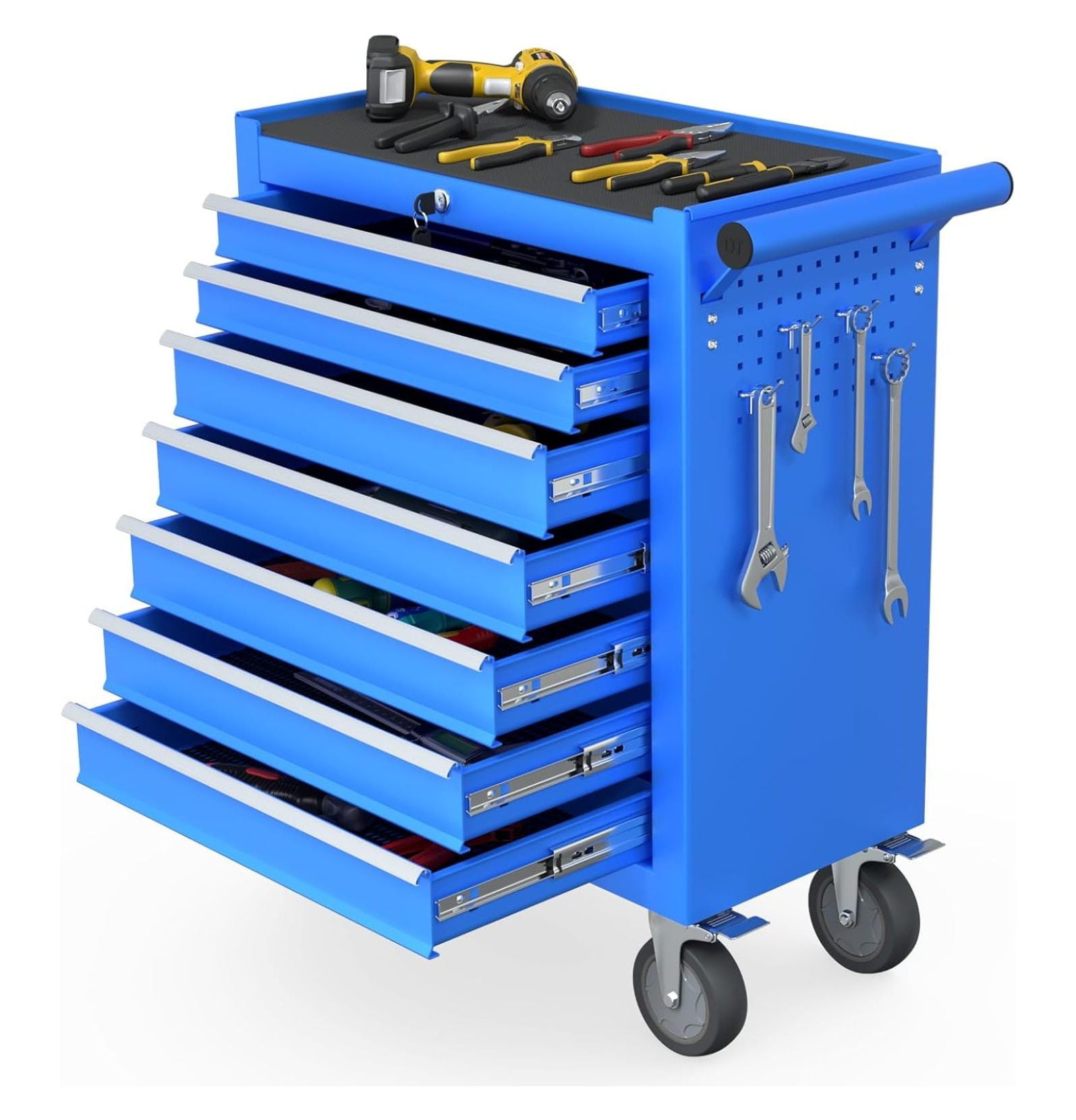 7-Drawer Rolling Tool Chest, Tool Box with Wheels and Drawers, High ...