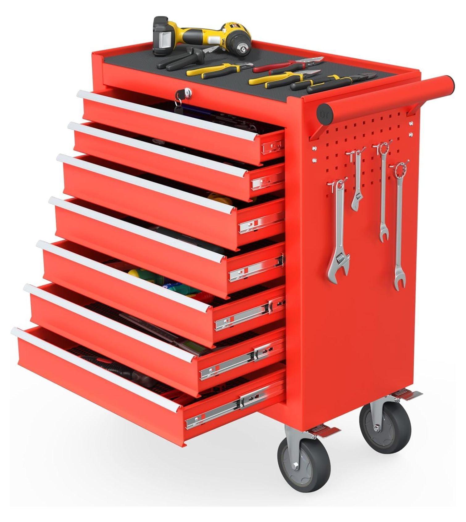 7-Drawer Rolling Tool Chest, Tool Box with Wheels and Drawers, High ...