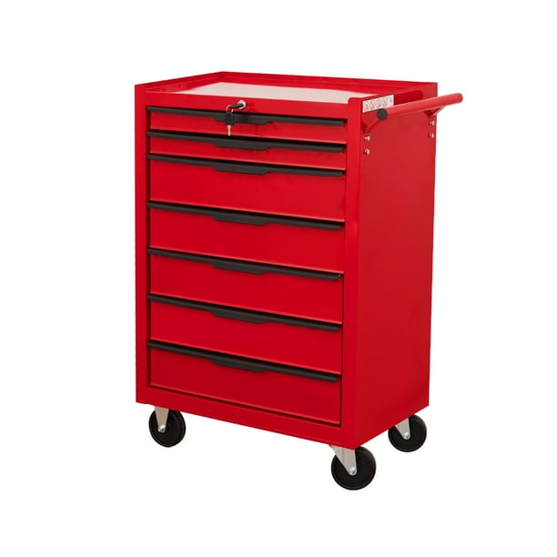 7-Drawer Rolling Tool Chest Cabinet, Large Capacity Organizers Metal Tool Box with Wheels ...