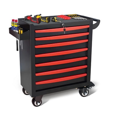 Seizeen 2-IN-1 Metal Tool Box, 8-Drawer, Mobile & Portable Tool Chest ...