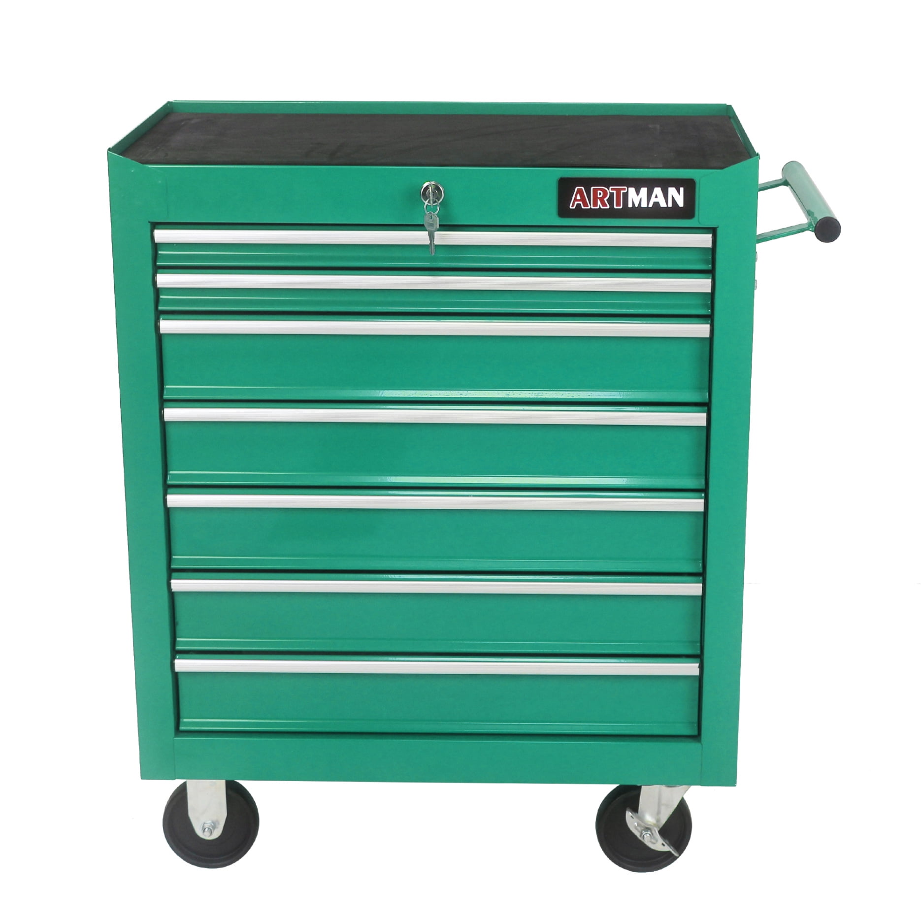 Portable Rolling Tool Cart for Garage, 7-Drawer Hand Push Tool Trolley ...