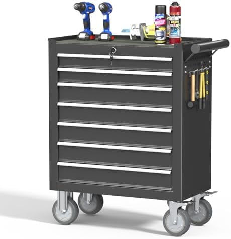 7-Drawer Rolling Tool Chest with Wheels, High Capacity Tool Box with ...