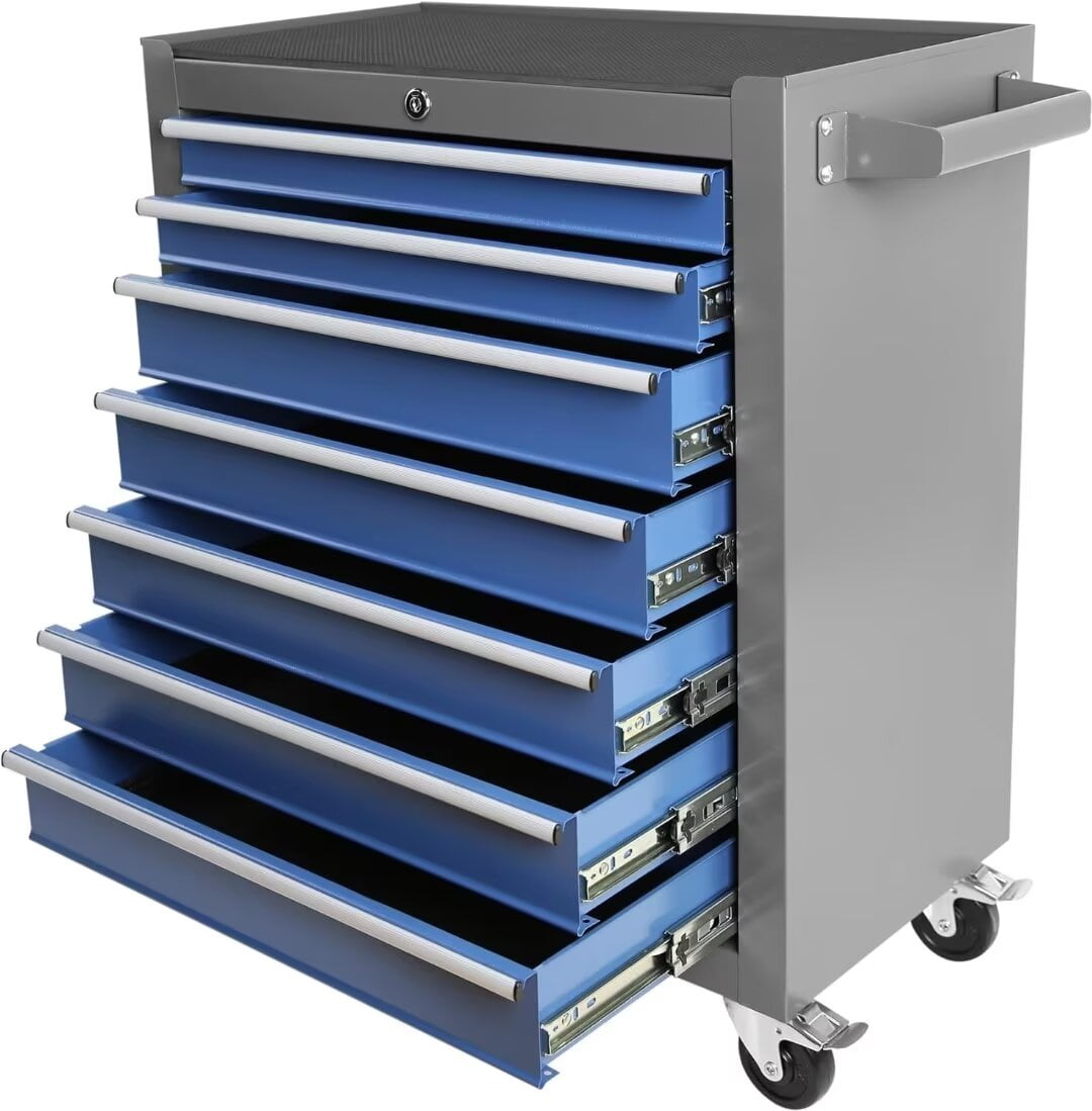 7-Drawer Rolling Tool Chest with Key Locking - Multifunctional Tool ...