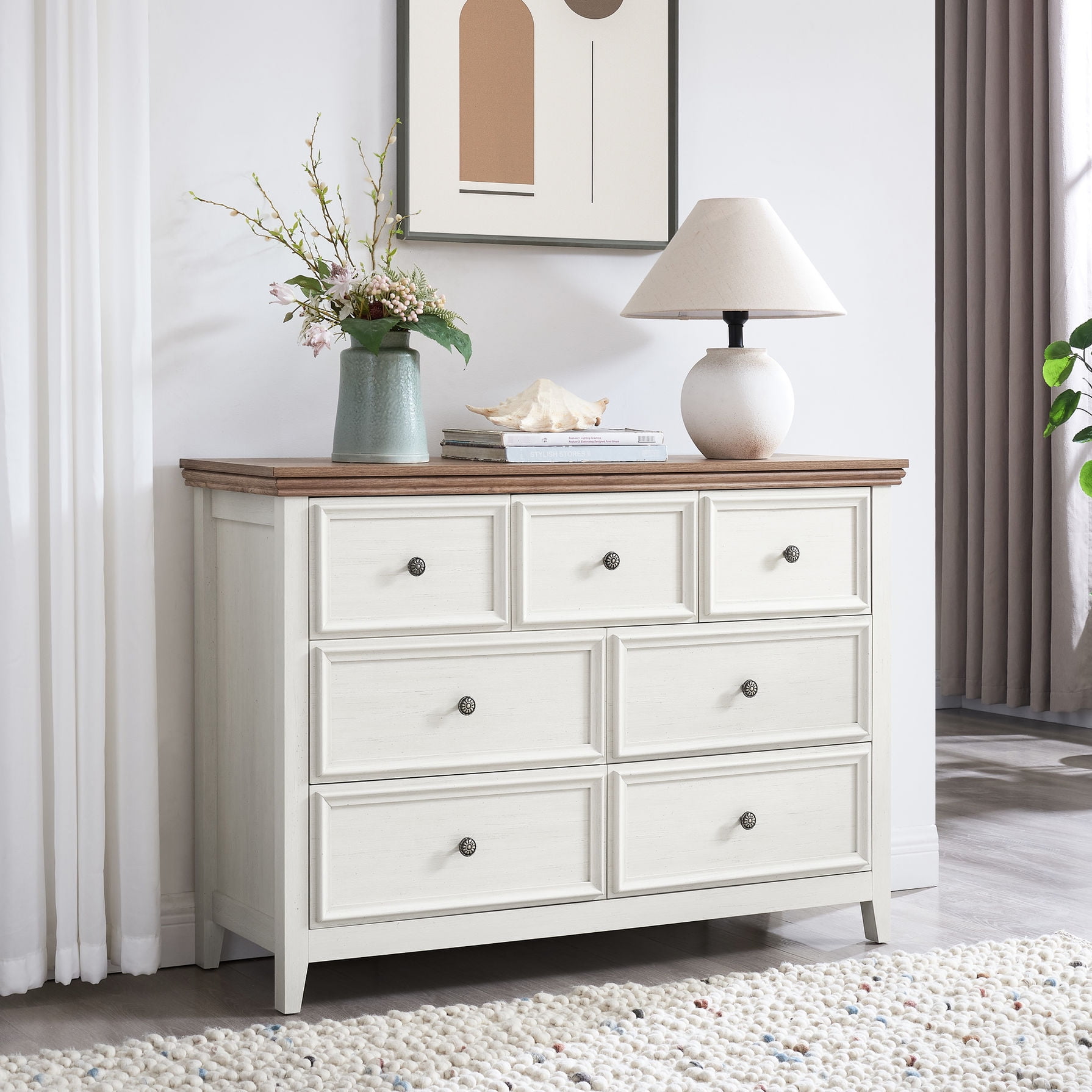 7 Drawer Storage Cabinet, Unique Feet Design | Room Decoration ...