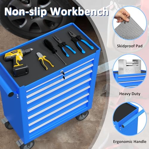 7-Drawer Tool Box, Movable Rolling Tool Chest - High Capacity, Heavy ...