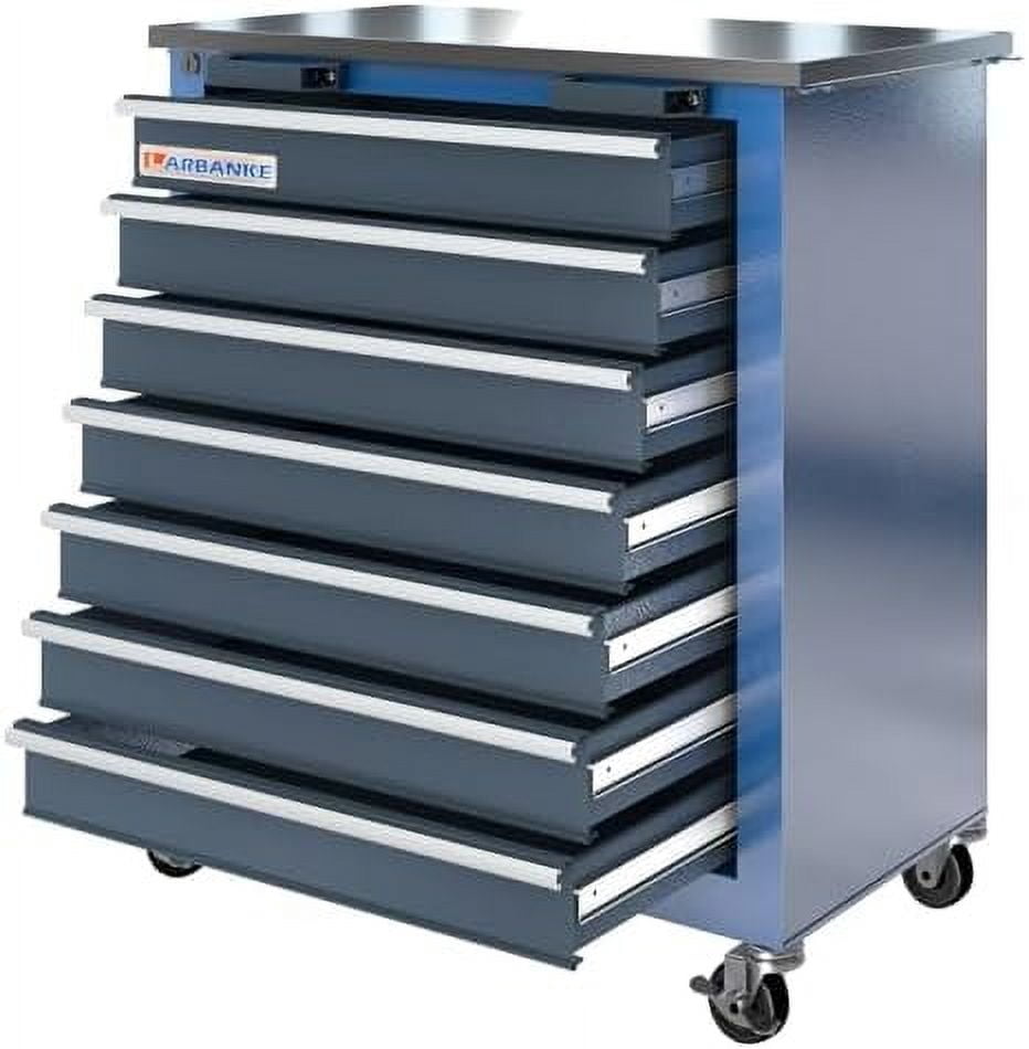 7-Drawer Tool Chest Toolbox,Quality Metal with 360° Rubber Wheels,Safe ...