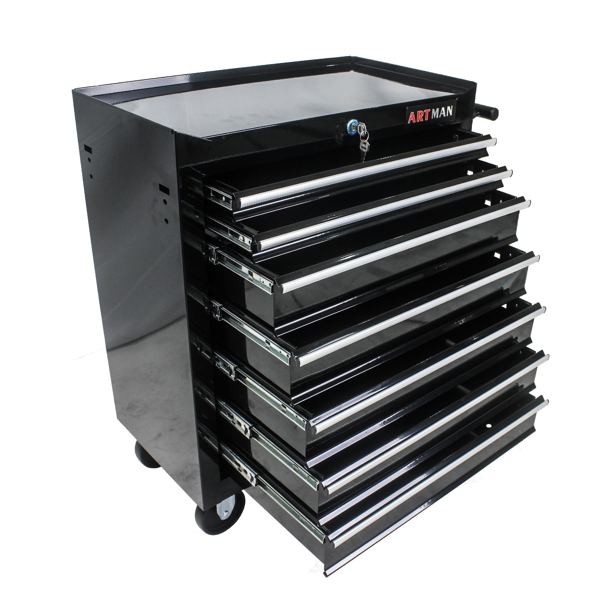 7 Drawer Tool Chest on Wheels, Multi-function Rolling Tool Box ...