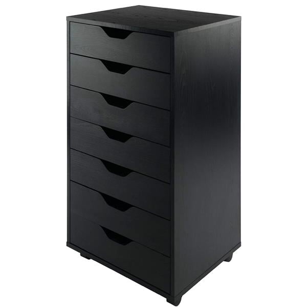 7-Drawer Wood Filing Cabinet, Mobile Storage Cabinet for Closet ...