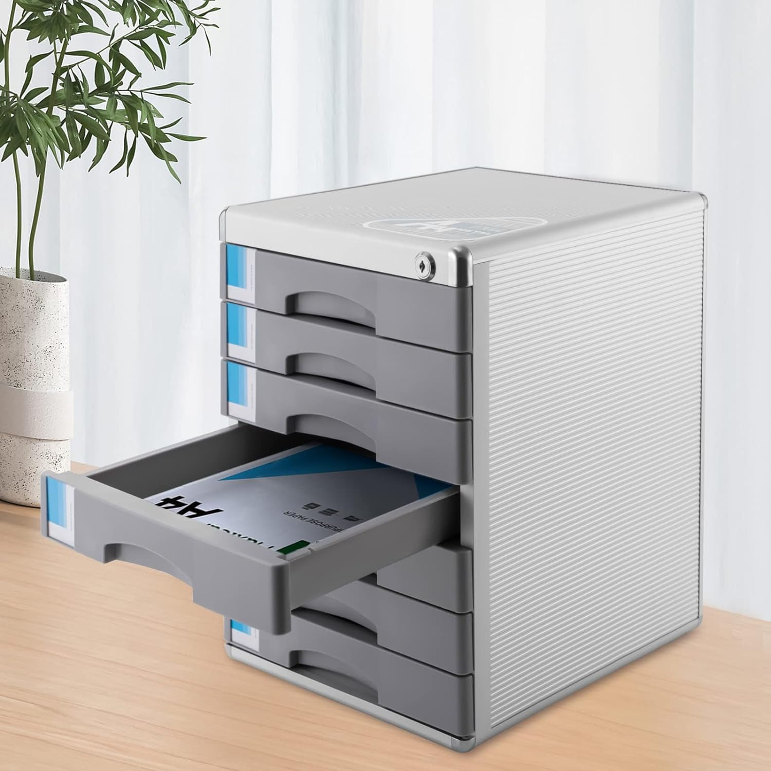 7 Drawers Desktop File Cabinet, Metal Office Filing Storage Cabinet ...