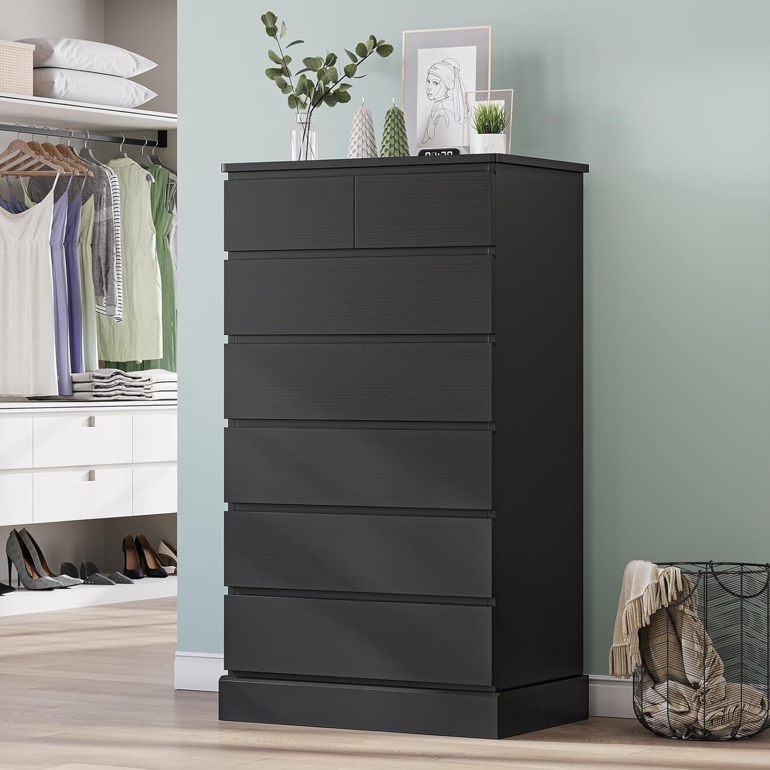 7 Drawers Dresser for Bedroom, Modern Chest of 7 Drawers/Storage ...