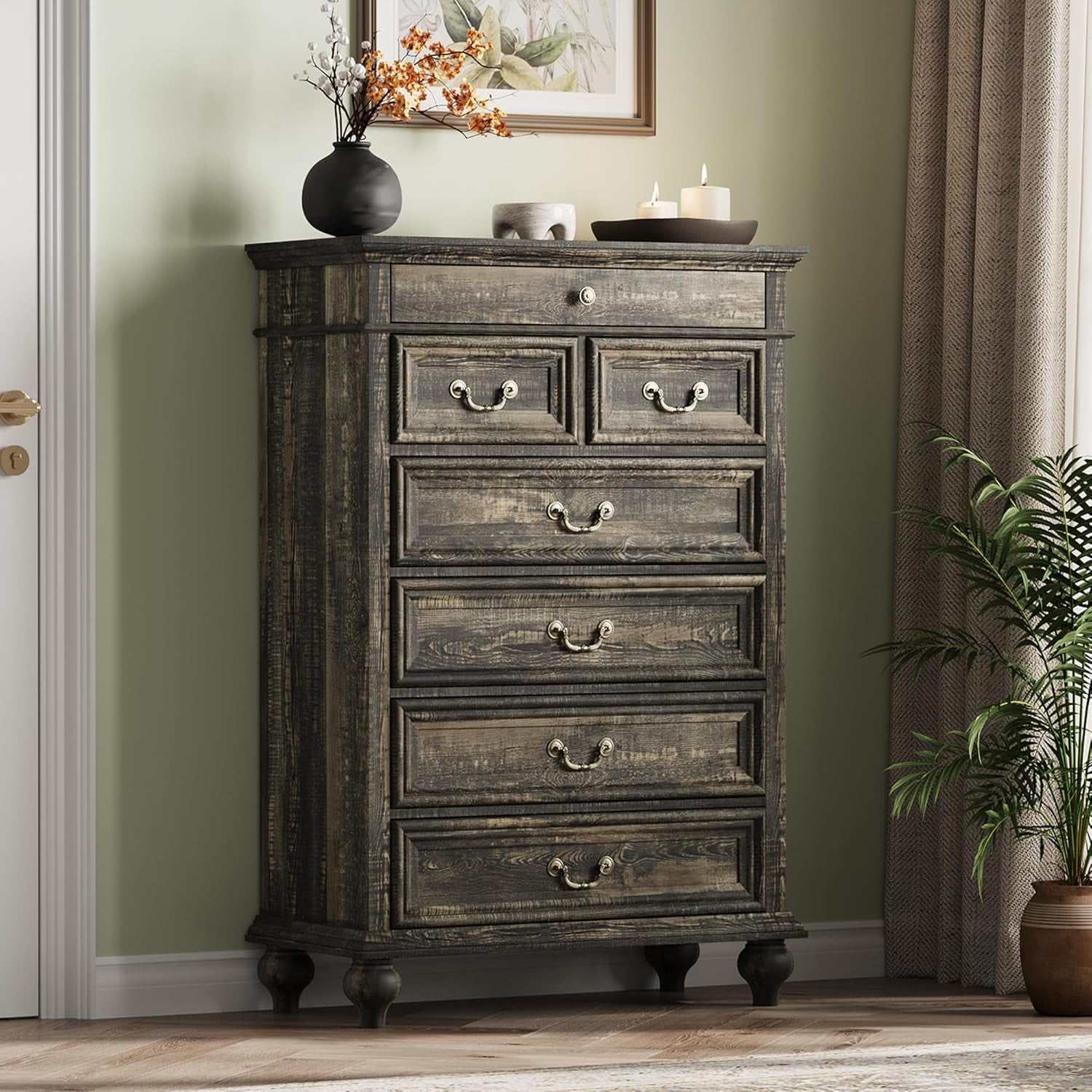 7 Drawers Dresser for Bedroom, 50" Tall Chest of Drawers with Handle ...