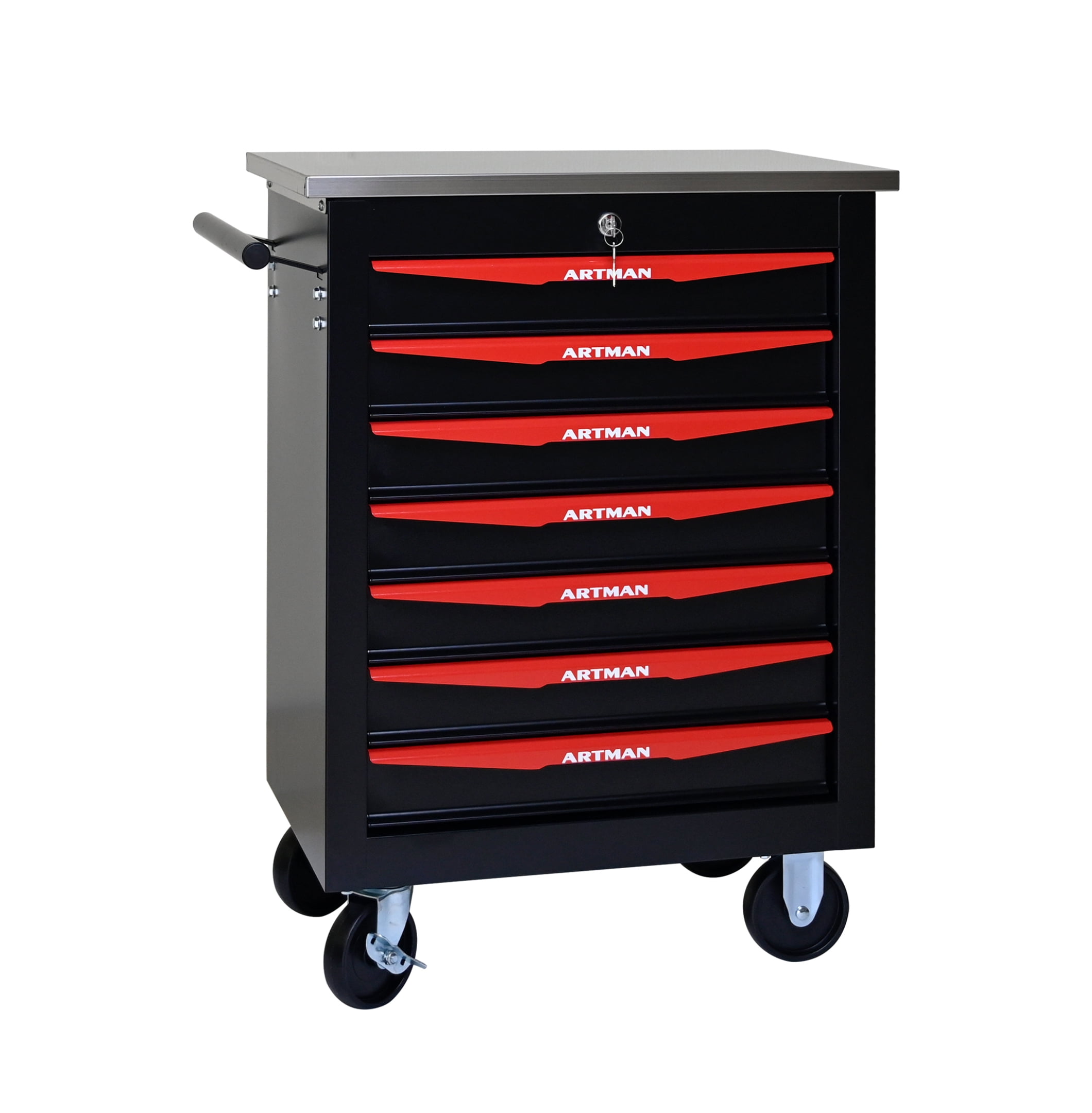 7 Drawers Multifunctional Tool Cart with Wheels,Metal Rolling Tool Cart ...