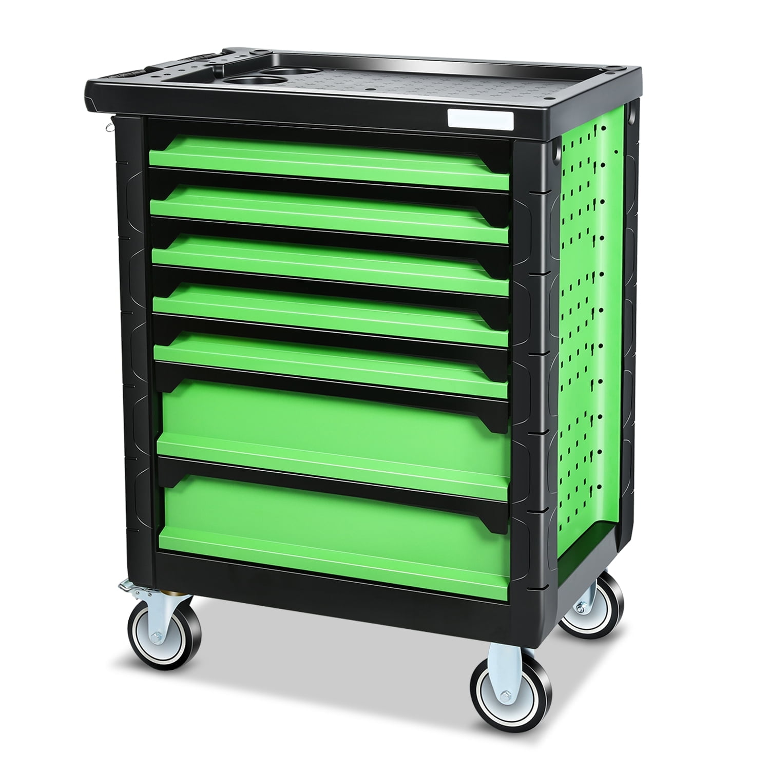 7-Drawers Rolling Tool Chest Cabinet with Casters, Locking System, Top ...