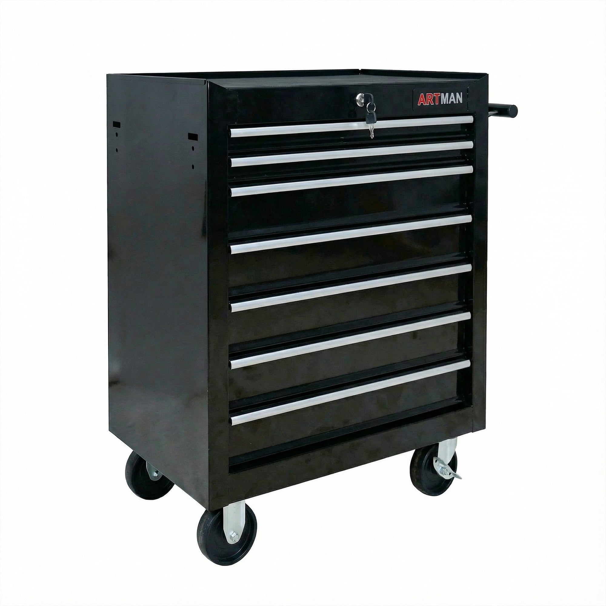 7 Drawers Tool Cart on Wheels, 24'' Multifunctional Rolling Tool Chest ...