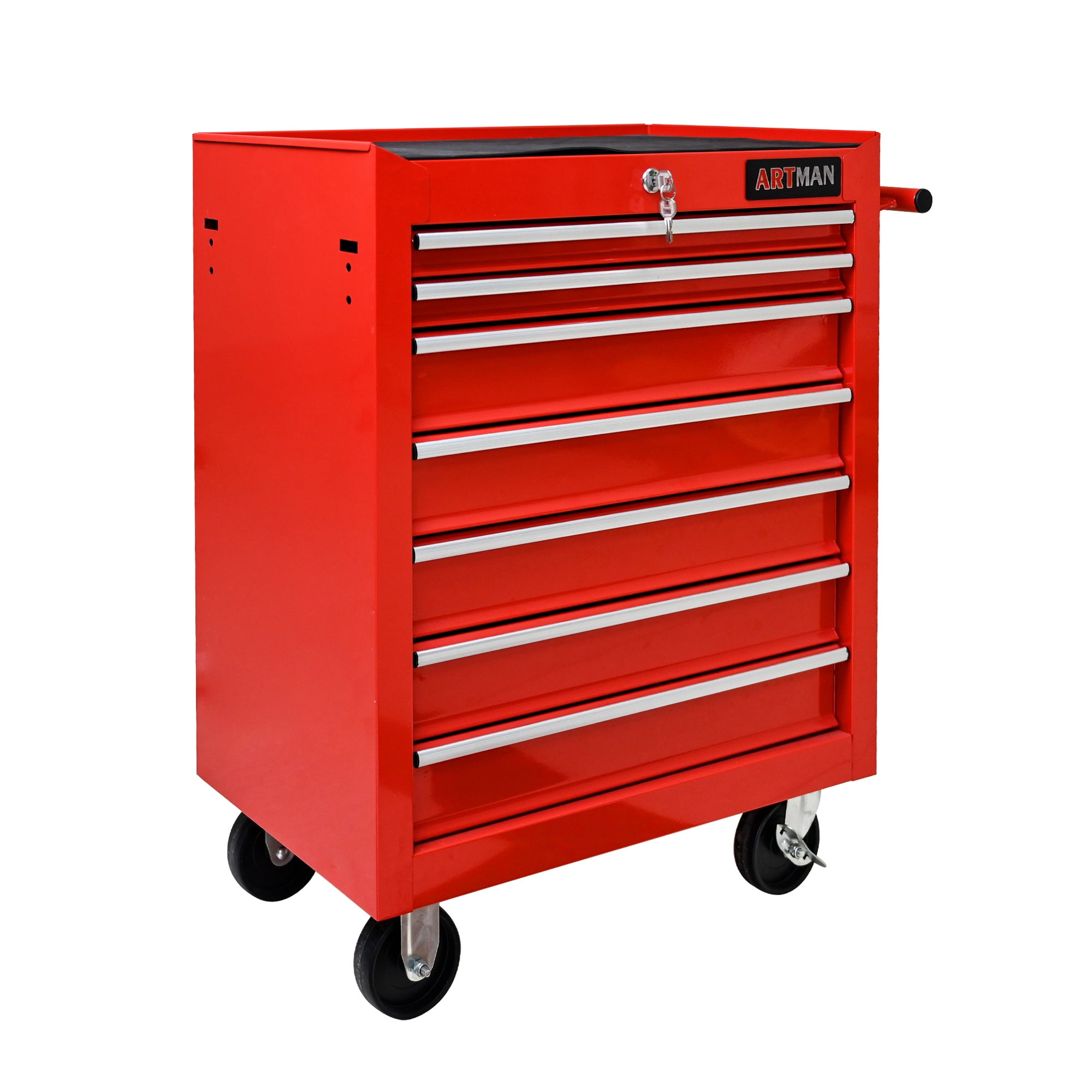 7 Drawers Tool Cart on Wheels, 24'' Multifunctional Rolling Tool Chest ...