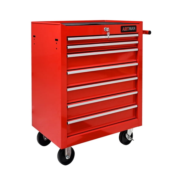 7 Drawers Tool Cart on Wheels, 24'' Multifunctional Rolling Tool Chest ...