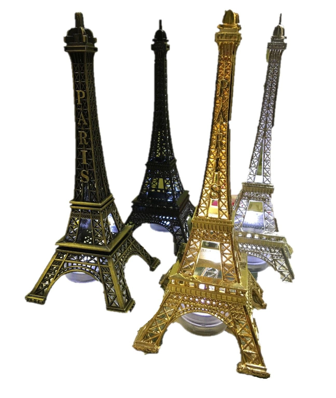 7" Eiffel Tower Statue + Led Light Sculpture Paris Decor Metal Wedding ...