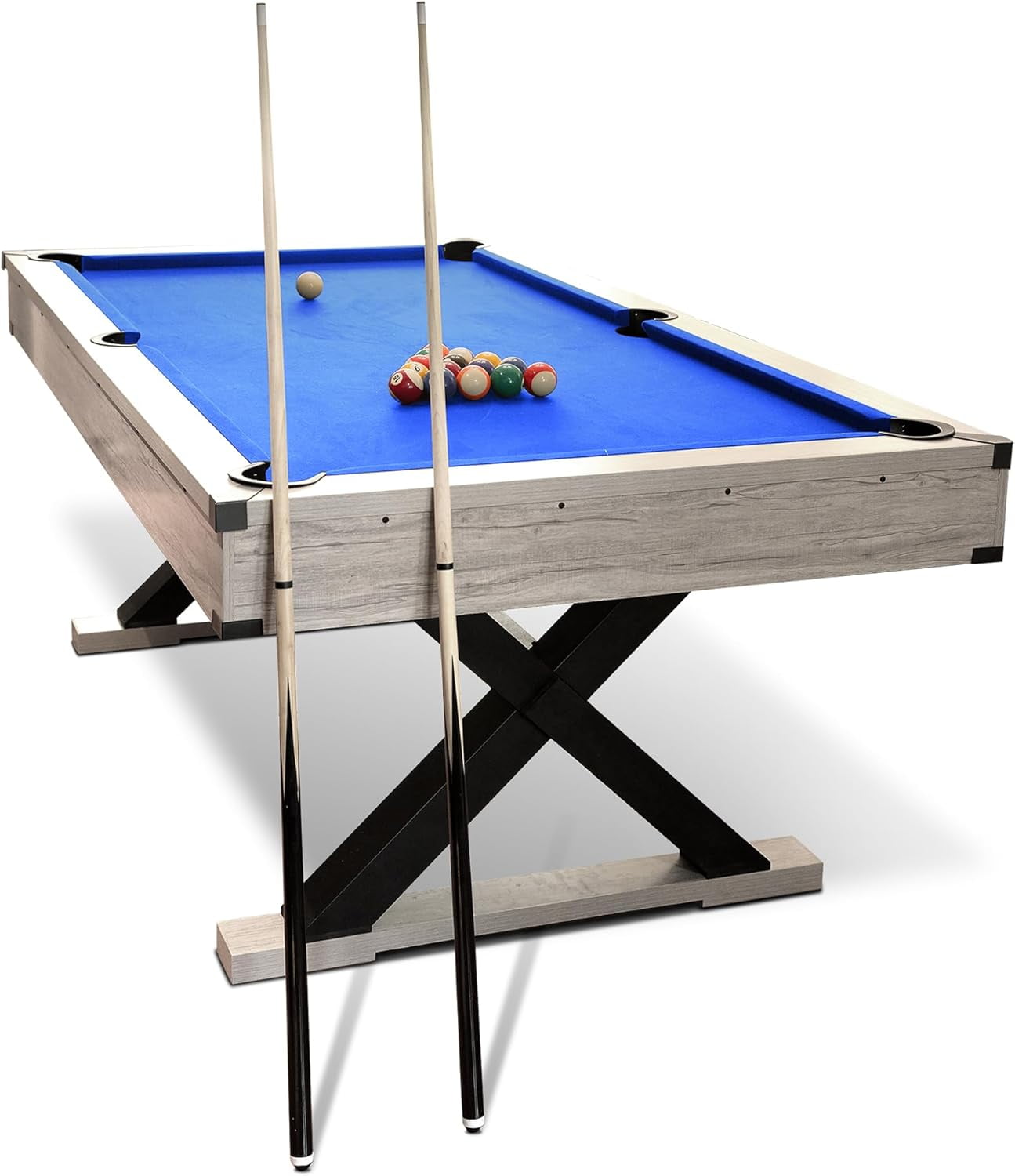 7 FT Billiard Tables, Pool Table with 2 Cue Sticks, Billiard Balls ...