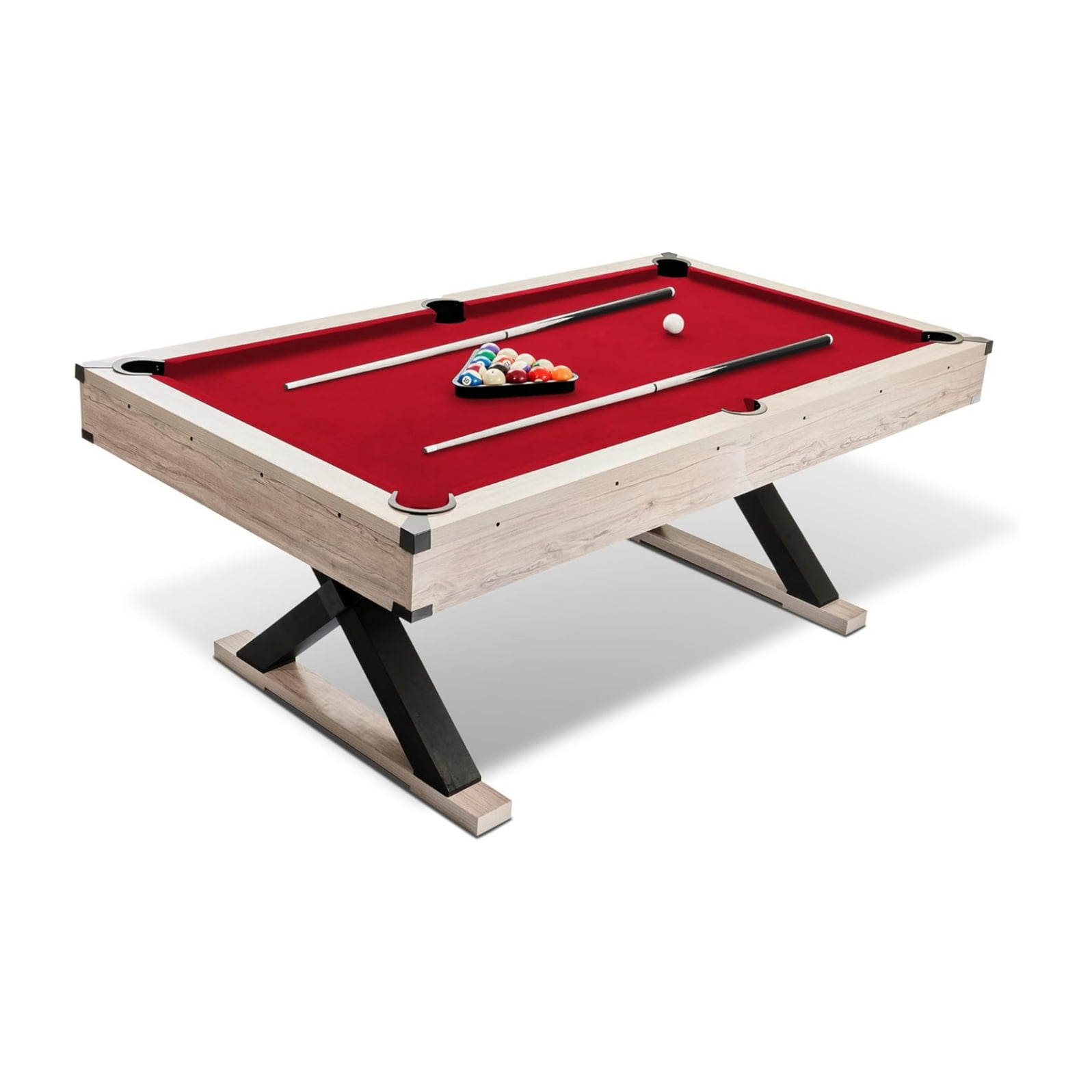 7 FT Billiard Tables, Pool Table with 2 Cue Sticks, Billiard Balls ...