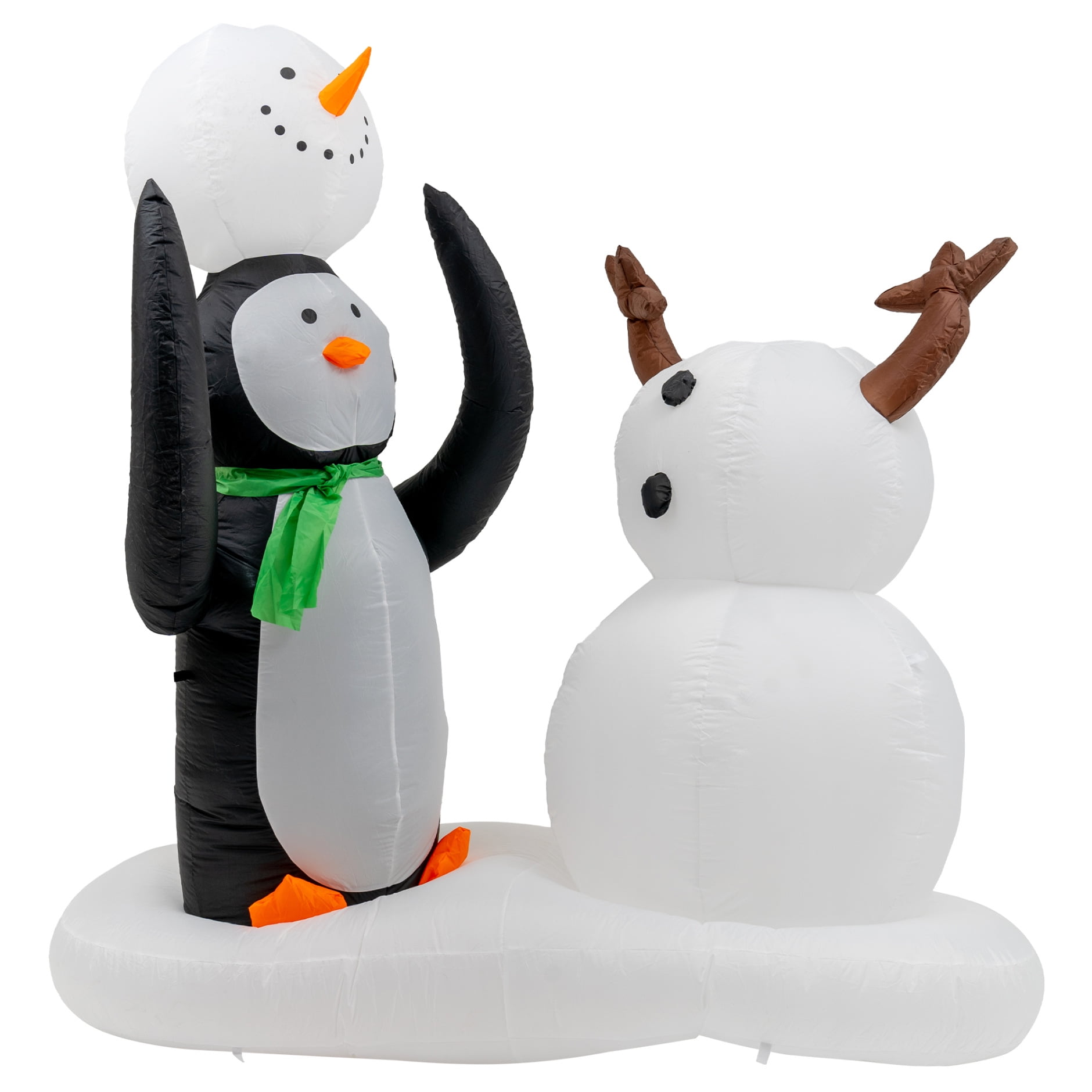 7 FT Christmas Inflatable Penguin and Snowman,Outdoor Christmas ...