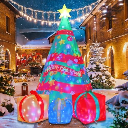 7 FT Christmas Inflatables Tree Outdoor Decorations Blow Up Yard ...