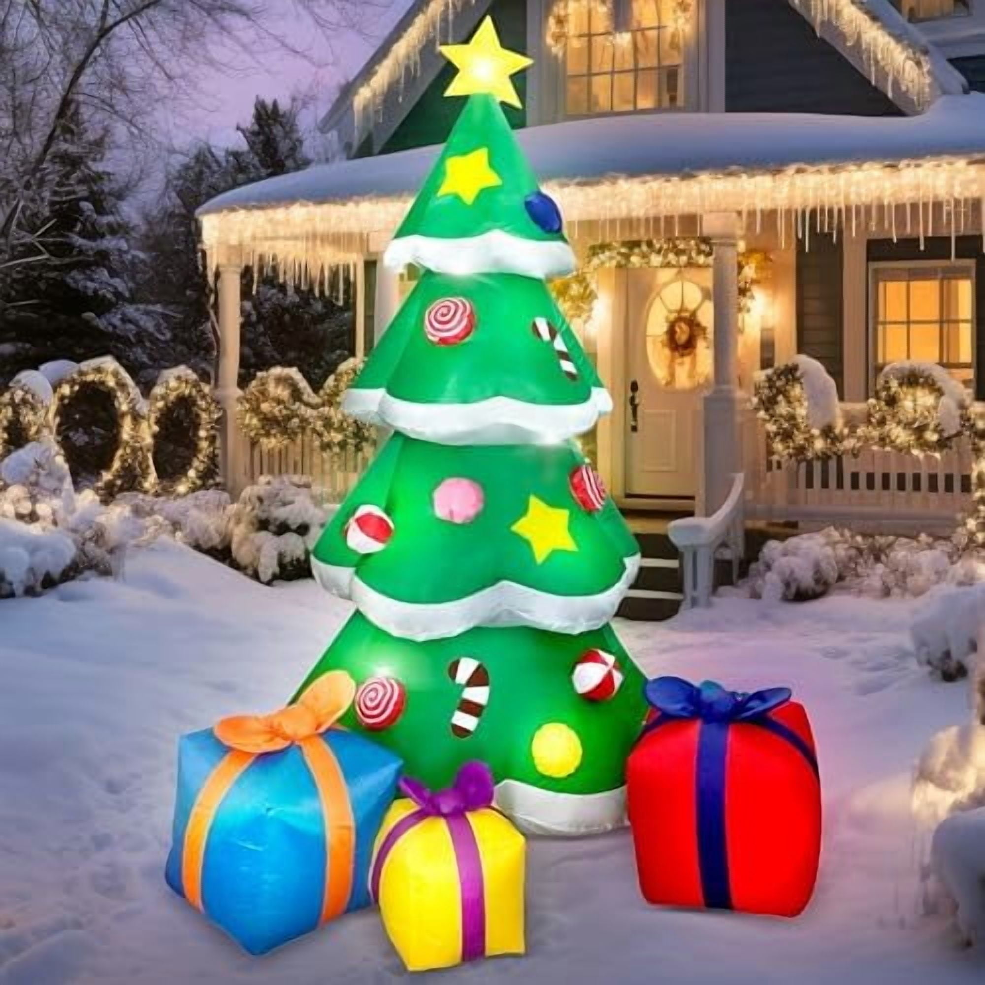 7 FT Christmas Tree Inflatables Outdoor Decoration, Giant Christmas ...