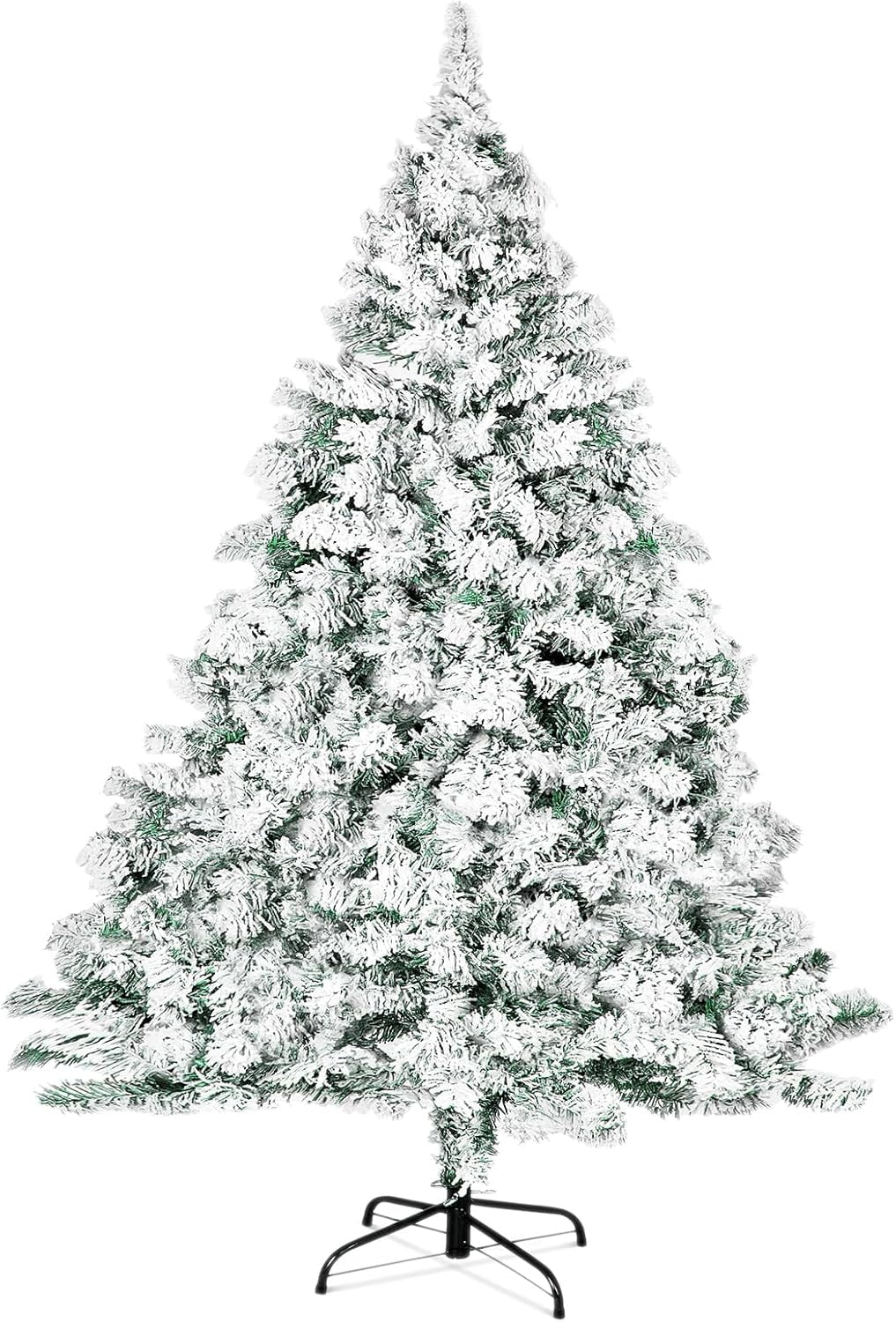 7 FT Christmas Tree Snow Flocked Artificial, Full Xmas Tree with 1000 ...